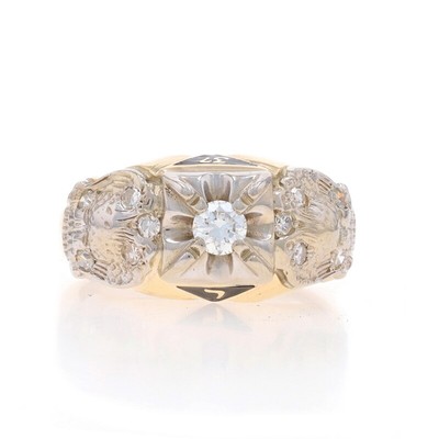 Yellow Gold Scottish Rite Men's 32nd Degree Ring - 10k Round .53ctw ...