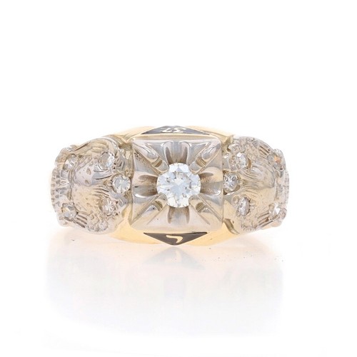 Yellow Gold Scottish Rite Men's 32nd Degree Ring - 10k Round .53ctw ...