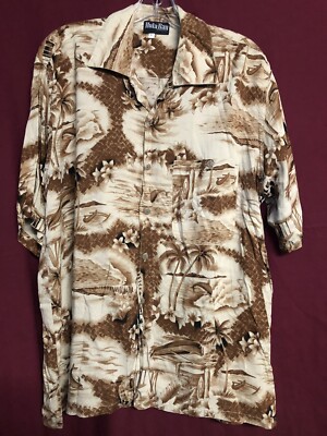 Hula Bay Honolulu Hawaiian Shirt Rayon sz.L | eBay