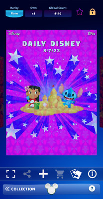 Topps Disney Collect DIGITAL Daily Aug 7 Refractor Lilo & Stitch Sand ...