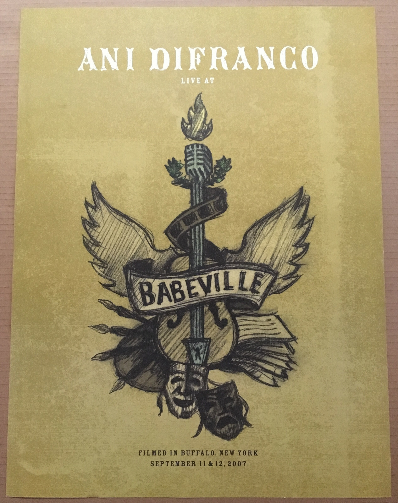 ANI DIFRANCO Rare 2007 PROMO POSTER on MEDIUM STOCK PAPER for Babeville ...