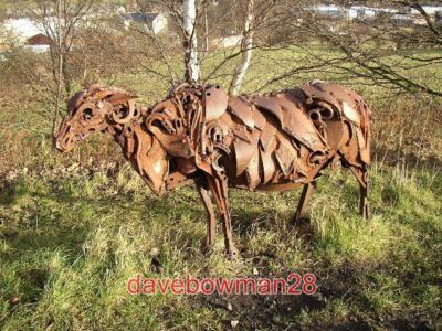 PHOTO CLOSE-UP OF SCRAP METAL SHEEP SPEN VALLEY GREENWAY LIVERSEDGE ...