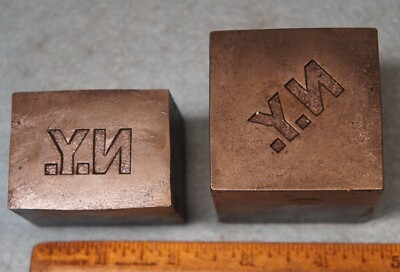 2 Antique WWI NY National Guard NY Collar Pin Insignia STEEL STAMPING ...