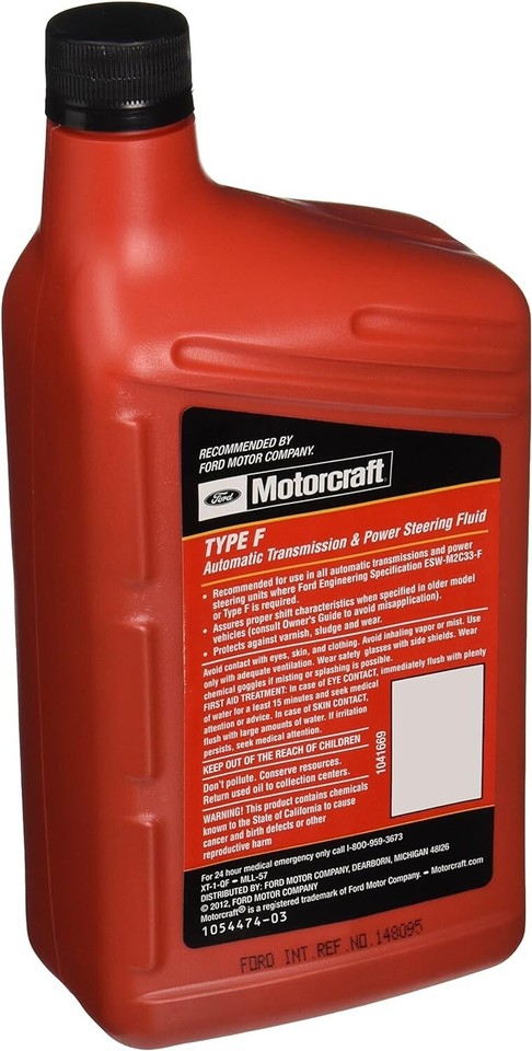 Motorcraft TYPE F Automatic Transmission & PS Fluid XT1Q1F Oem FORD ATF ...