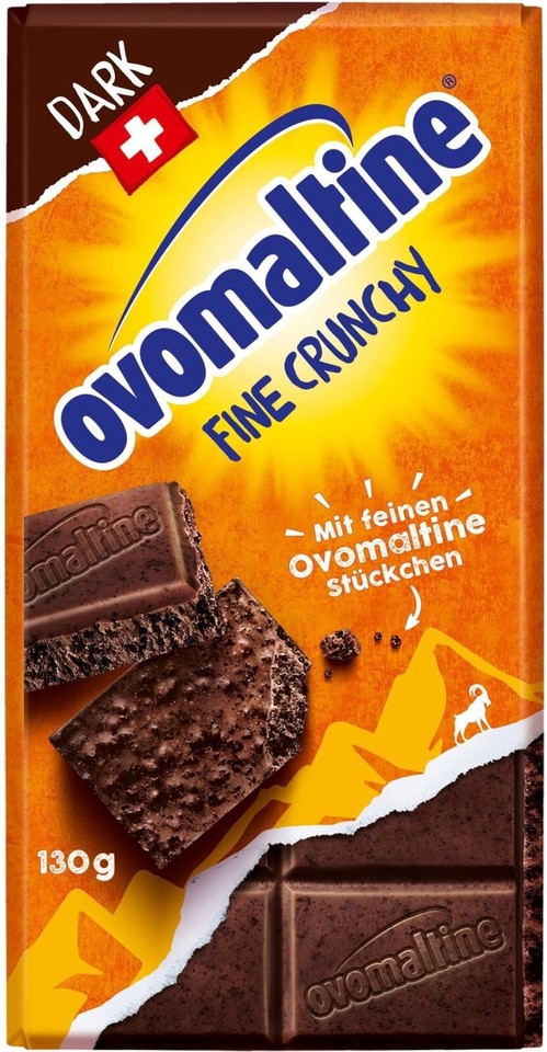 Wander OVOMALTINE Fine Crunchy DARK Chocolate bar 4 x 130g FREE ...