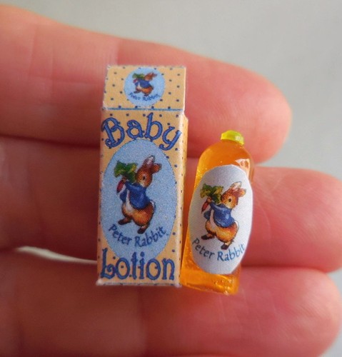 DOLLHOUSE MINIATURE ~ BABY LOTION TOILETRY 2 PIECE SET | eBay