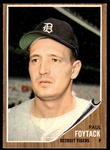 1962 Topps Baseball Paul Foytack Detroit Tigers #349 EX-MT+ | eBay