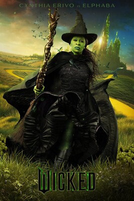 New Wicked 2024 Film Movie Poster OR Canvas Size A4-A1 Premium Wall Art ...