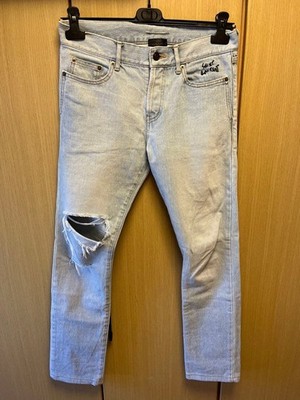 Saint Laurent 526883 Y852L Denim Pants, Light Indigo, 28, 100% Cotton ...