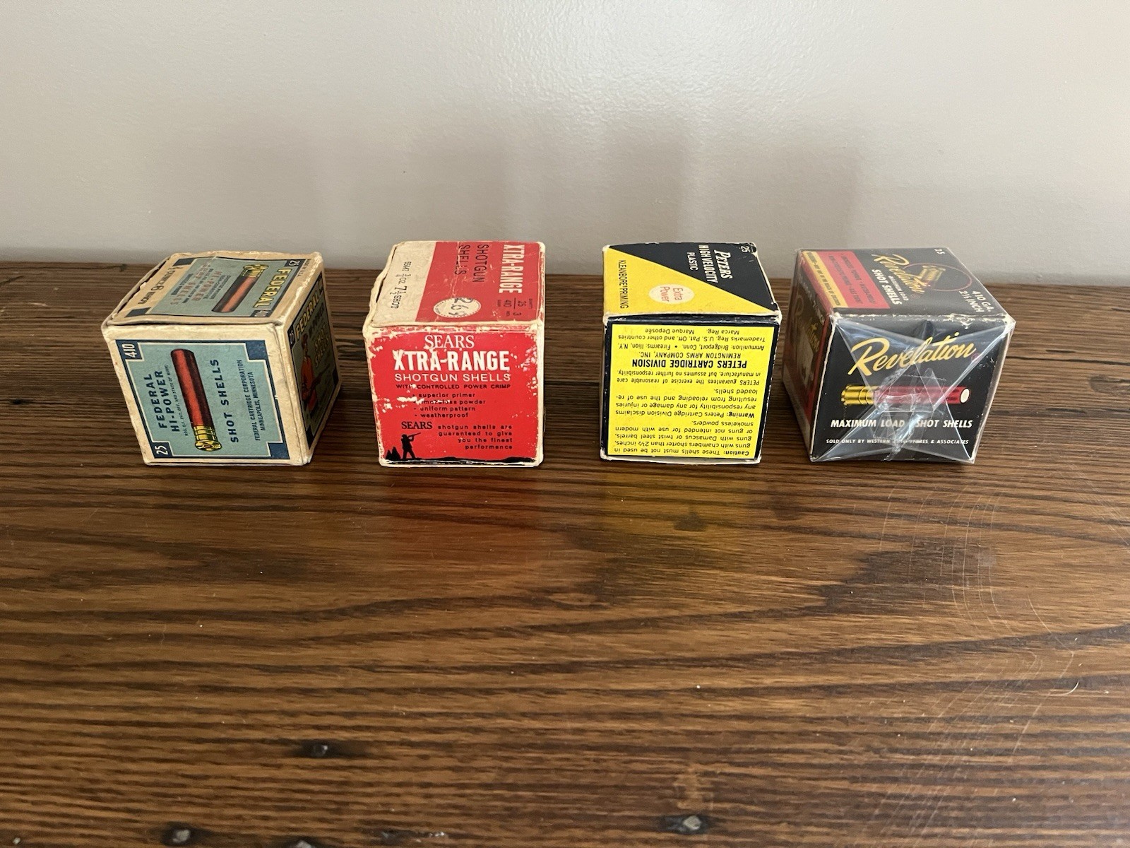 4 Vintage 410 ShotShell Boxes Empty Peters Federal Sears Revelation ...