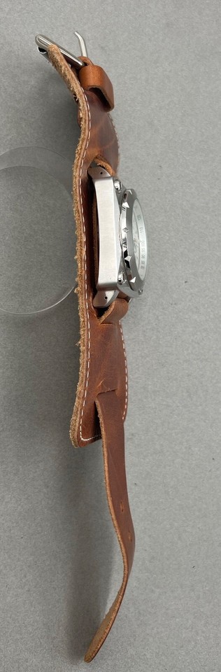 Nemesis STW085S Analog White Dial Watch Wide Brown Leather Cuff Band | eBay