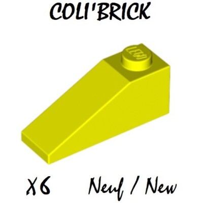 Lego 4286 - 6x Brique pente / Slope 33° 3x1 - Jaune Fluo / Neon Yellow ...