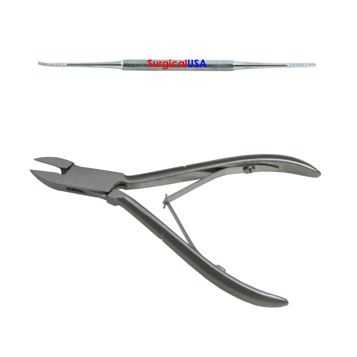 Kit of 2 Podiatry Instruments Nail Splitter 4" & Ingrown Toenail File ...