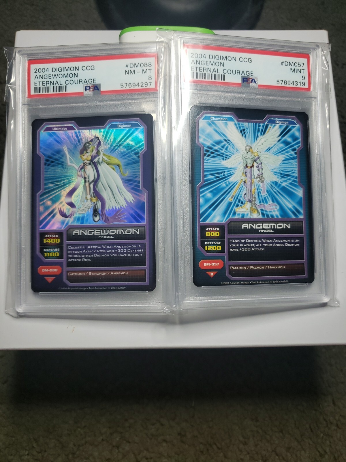 DIGIMON 2004 SET PERFECT FOR COLLECTION ANGEWOMON HOLO/ANGEMON PSA 8 ...