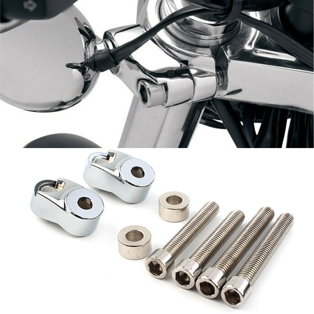 Short Front Turn Signal Mounts 39mm 49mm Forks Chrome for Harley Sportster FXR | eBay