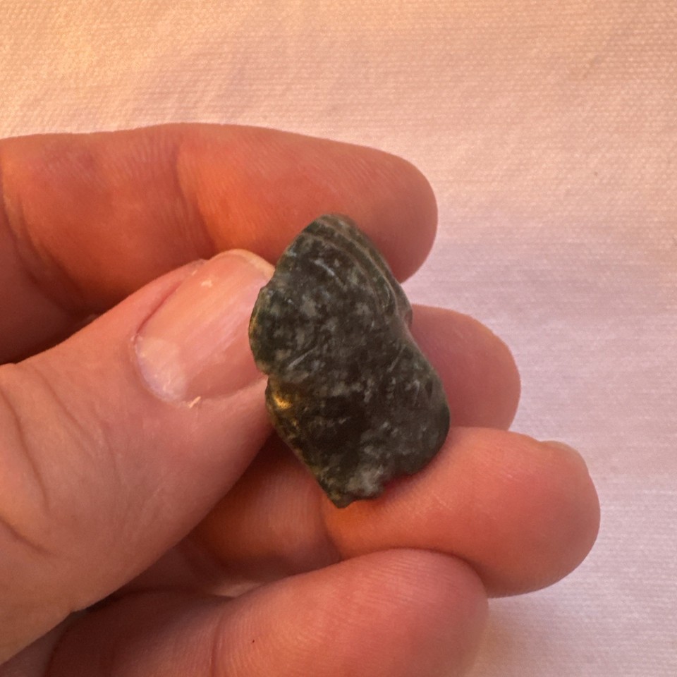 Vintage Serpentine or Jadeite Green Carved Stone Face Mayan Belize ...