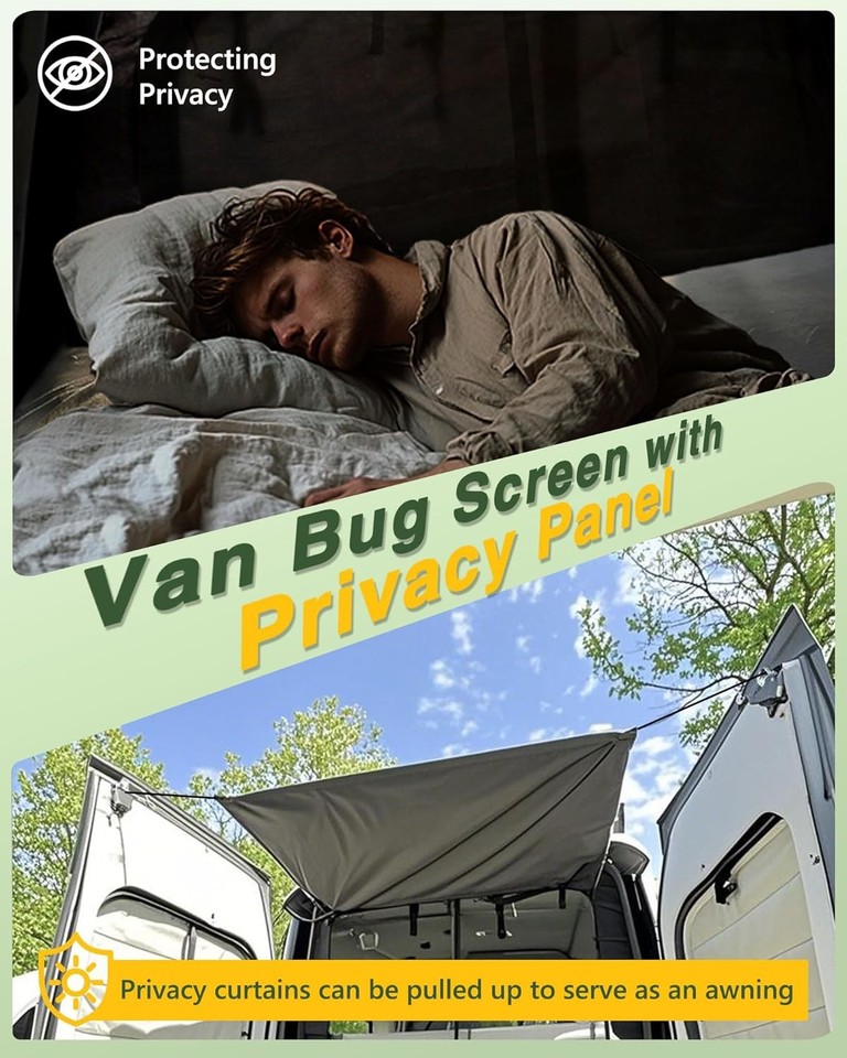 Magnetic Van Bug Screen For Ram Promaster 15-25 High Roof Rear Door ...