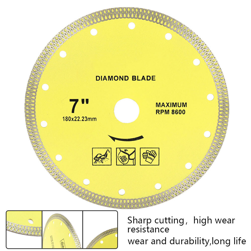 7 Inch Diamond Saw Blade Turbo Circular Cutting Disc for Stone Ceramic ...