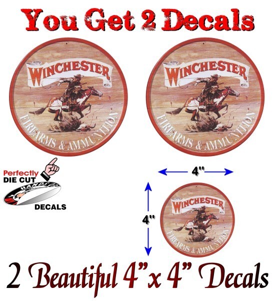 2 Winchester Powder Keg Insignia Vinyl Decals Buck Duck Gun Case ...
