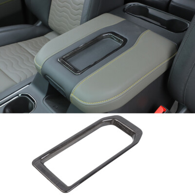 Black Wood Armrest Storage Box Cover Trim For Chevy Silverado/Suburban ...