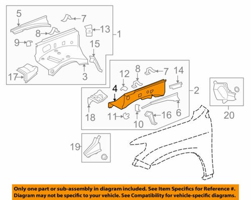 53712-60A60 Toyota Apron, front fender, front lh 5371260A60, New ...
