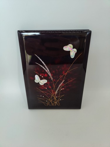 Japanese Vtg Address Telephone Book Office Lacquer Pearl Butterfly ...