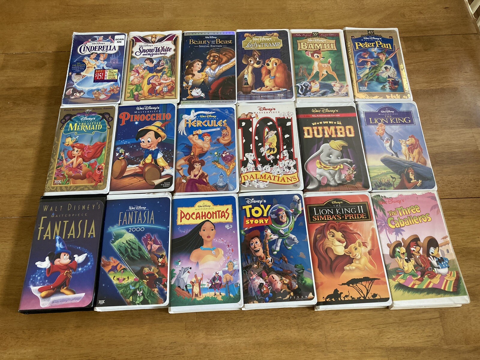 Walt Disney Lot of 18 VHS Tapes Masterpiece, Anniversary, Limited ...