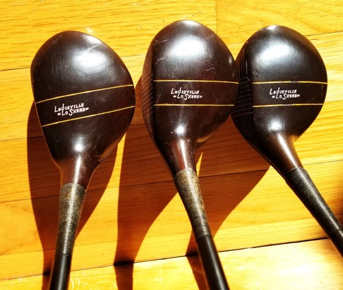 H & B Vintage Persimmon Model 9 (1939) Set of Steel Shaft Woods With ...