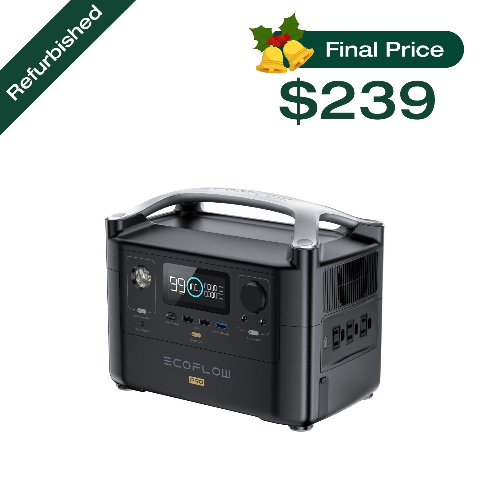 EcoFlow RIVER Pro Portable Power Station 720Wh Generator Certified ...