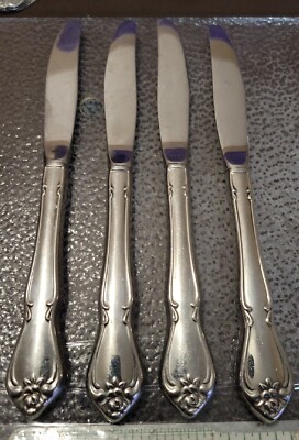 Oneida Arbor Rose True Rose Table Knifes 8.25" Set Of 4 | eBay