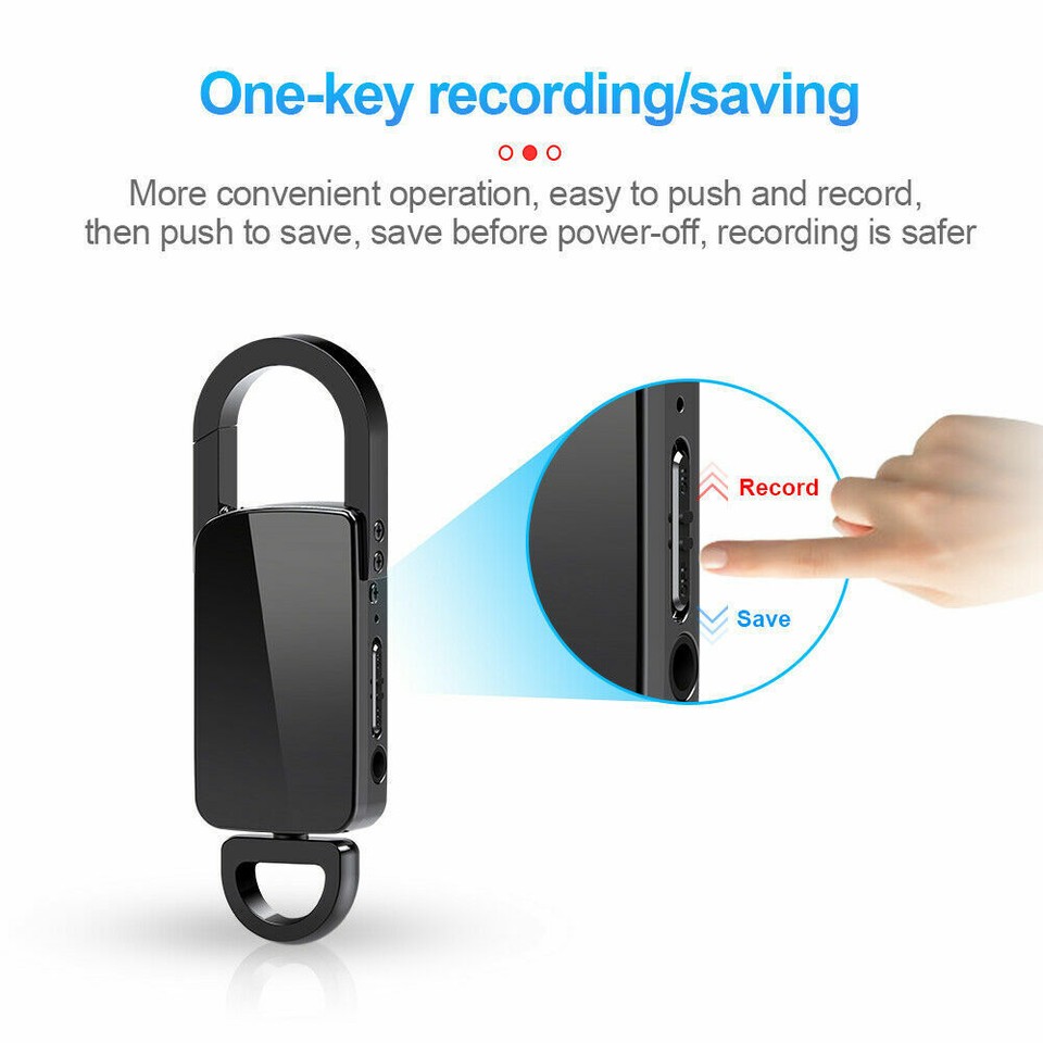 Mini Hidden Audio Recorder Voice Activated Listening Device Keychain ...
