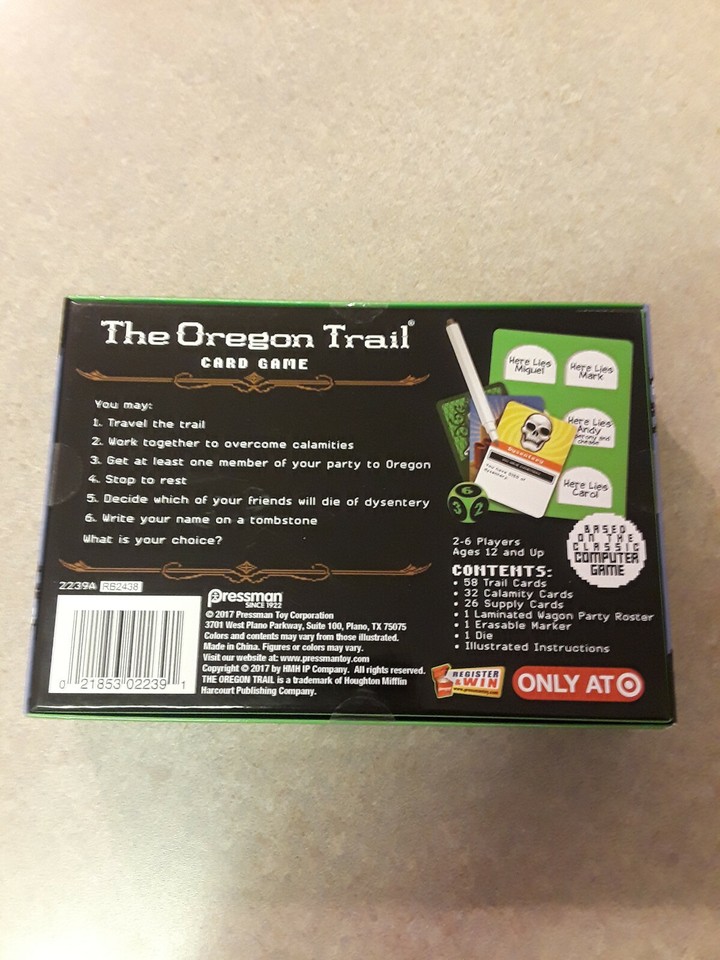 The Oregon Trail Card Game You Have Died of Dysentery Brand New | eBay