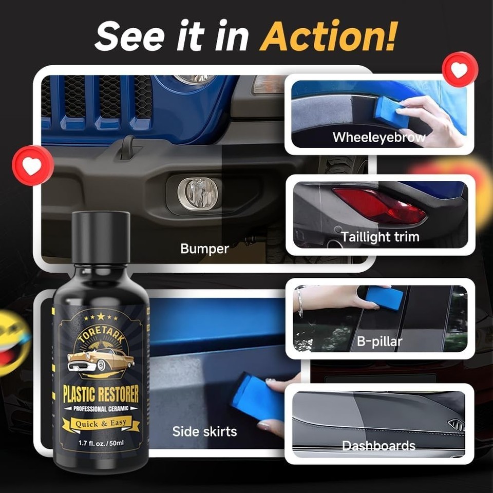 Toretark Ultimate Ceramic Coating&Plastic Trim Restorer with Crystal ...