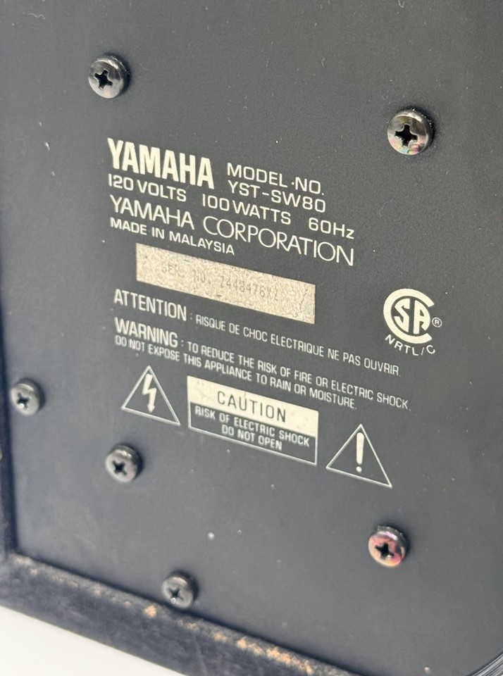 Yamaha YST-SW80 Powered Subwoofer | Tested & Working | Clean Sound ...