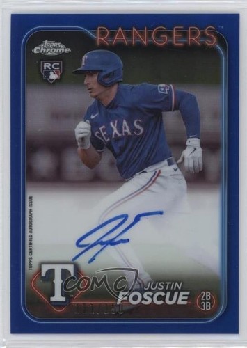 2024 Topps Chrome Rookie Auto Blue Refractor /150 Justin Foscue #RA-JF ...