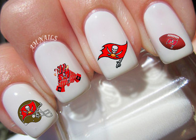 Tampa Bay Buccaneers Nail Art Stickers Transfers Decals Set of 32 ...