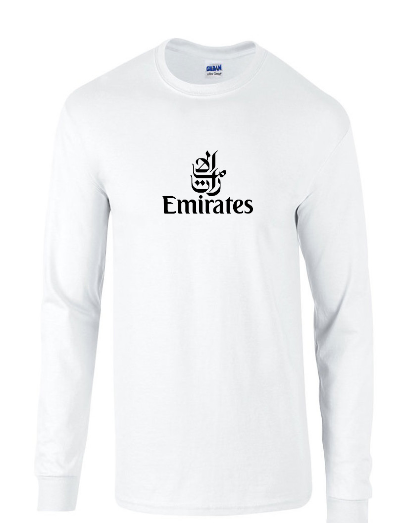Fly Emirates White Logo Emirates Black Vintage Logo Shirt Emirati