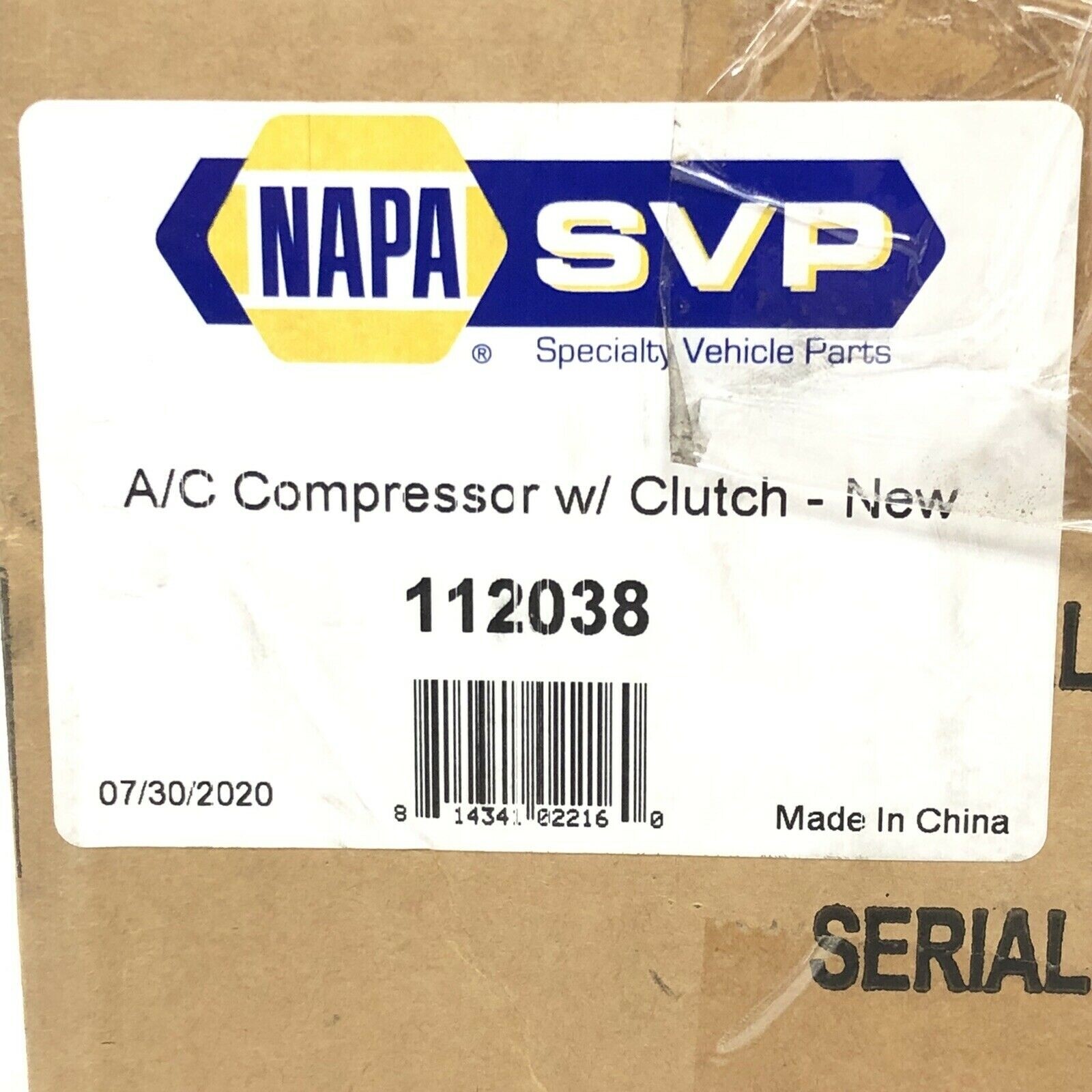NAPA SVP 112038 A/C Compressor w/ Clutch CO-2034CA New Auto Parts Two ...