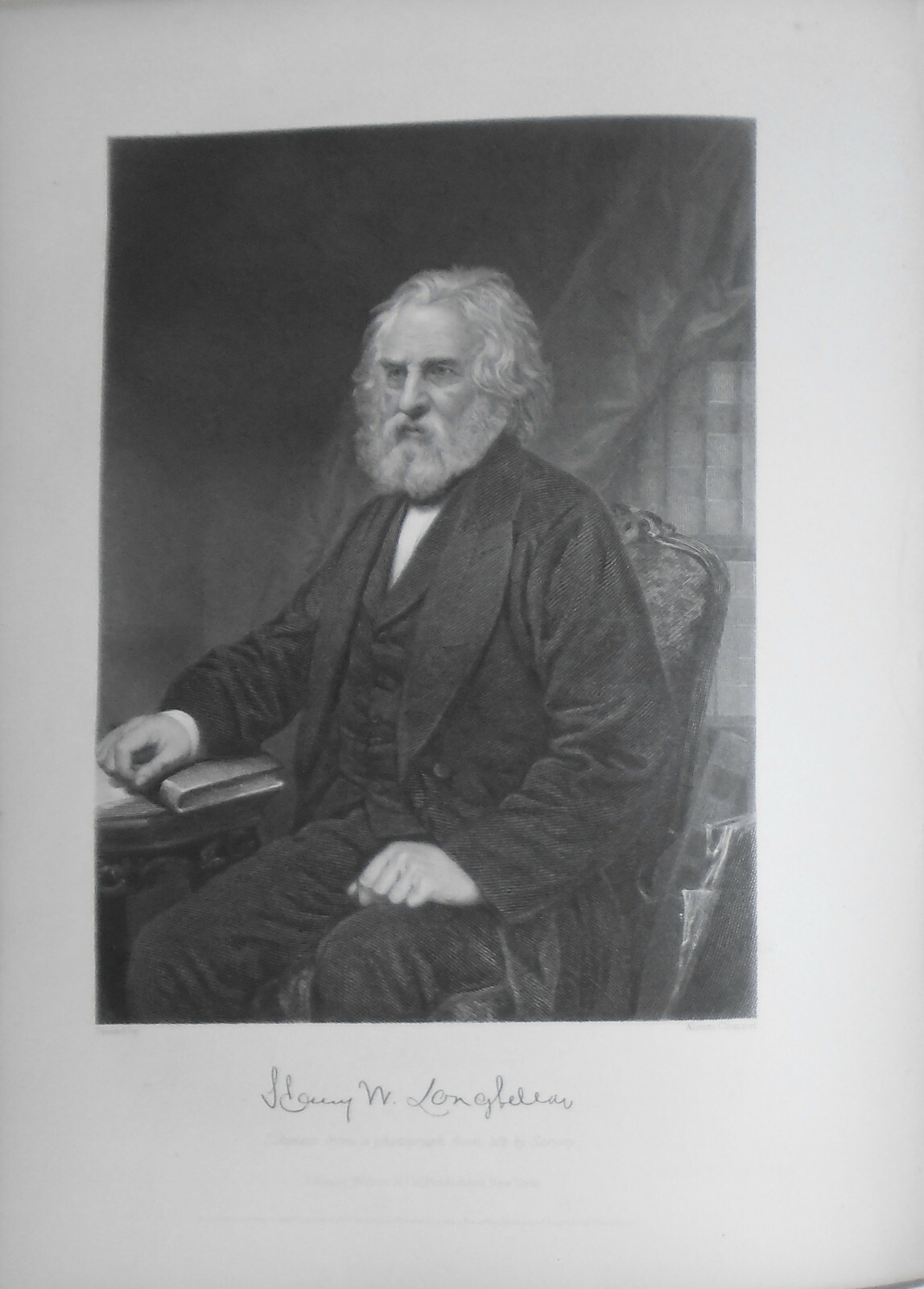 Henry W. Longfellow -- 1873 engraving - Duyckinck Portrait Gallery | eBay