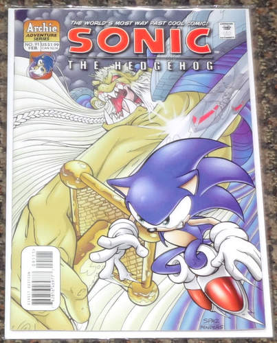 2001 ARCHIE SEGA SONIC THE HEDGEHOG #91 VF+ LOW PRINT ISSUE COMIC BOOK ...