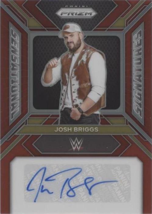 2024 Panini Prizm WWE - Sensational Signatures Josh Briggs #SS-JBR Red ...