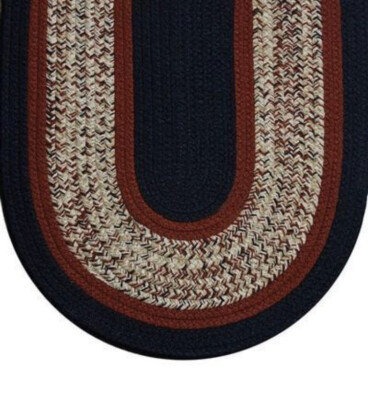 NAVY RUST TWEED BRAIDED AREA RUGS By COLONIAL RUG--MANY SIZES! 111EX | eBay