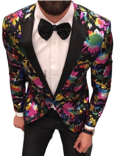 Designer Tuxedo Jacket Blazer Floral Pattern Men's Flowers Design ...