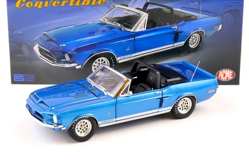 1:18 Acme 1968 Shelby GT500 Convertible Blue Metallic with White Top | eBay