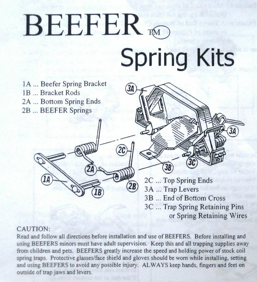6 Beefer Trap Kits #7, Spring Kit #7,Fits Northwoods #1 Coil spring ...