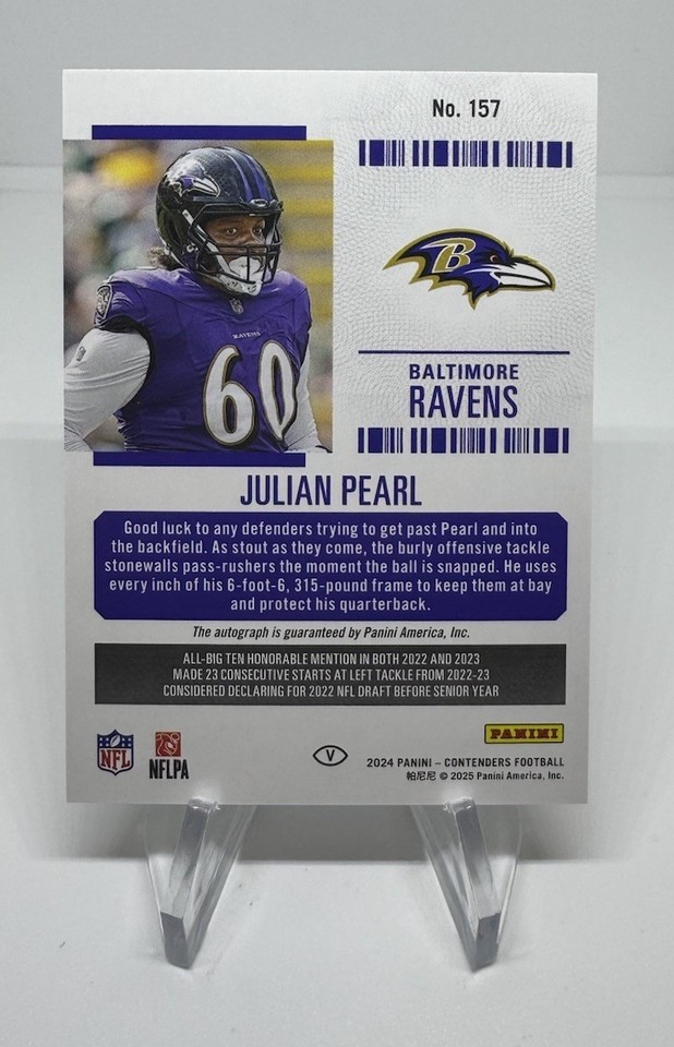 2024 Panini Contenders Julian Pearl Rookie Ticket Variation Auto RC ...