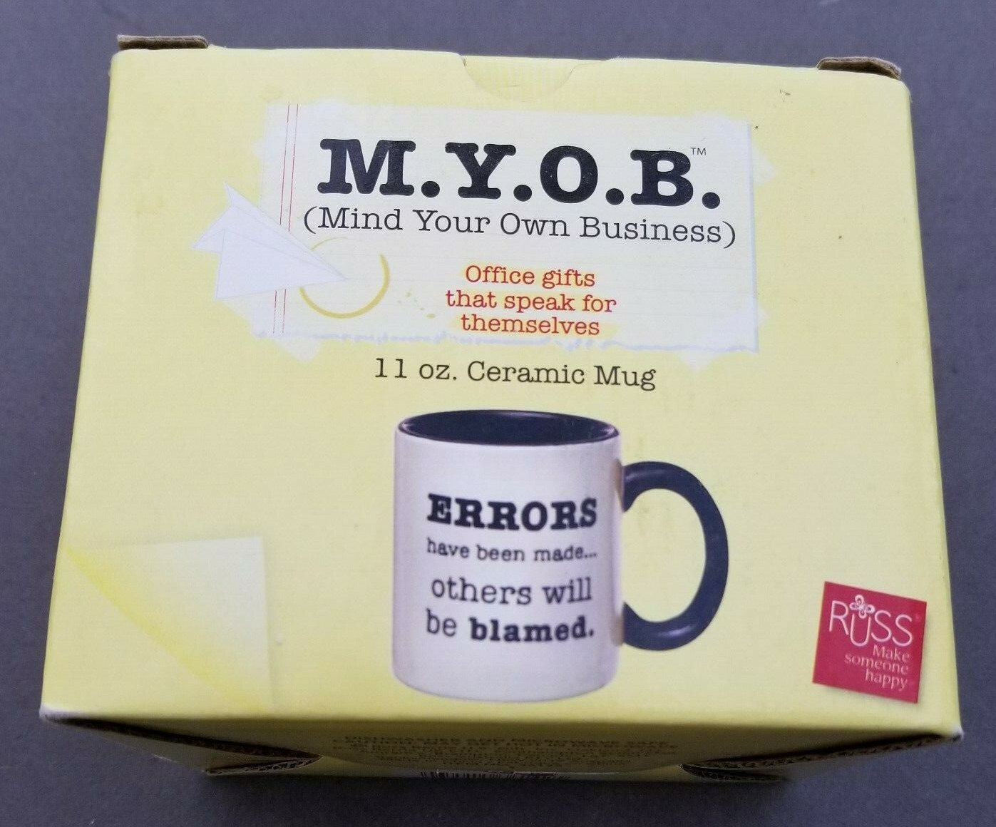 MYOB Coffee Cup Mug Work Boss Mind Your Own Business Gift | eBay