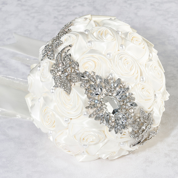 Lillian Rose Rhinestone Wedding Bouquet - Cream for sale online | eBay