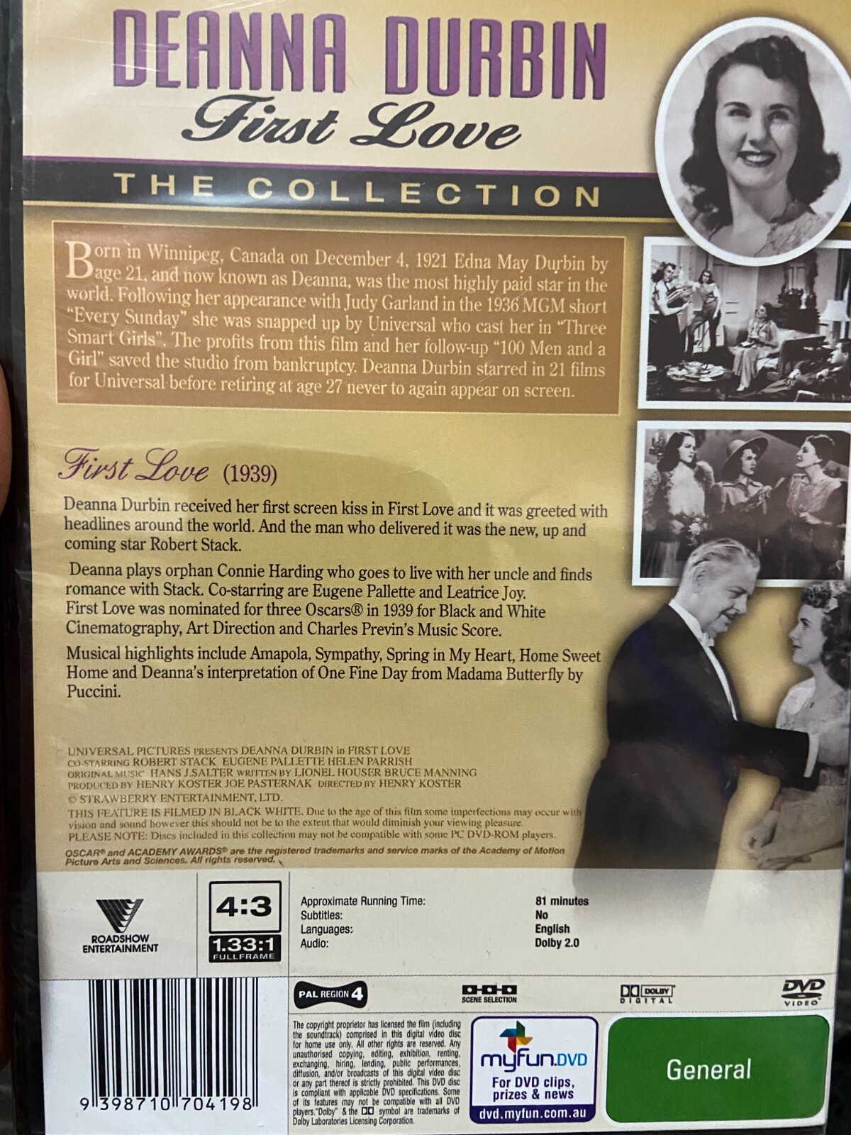 First Love NEW/sealed region 4 DVD (1939 Deanna Durbin musical movie ...