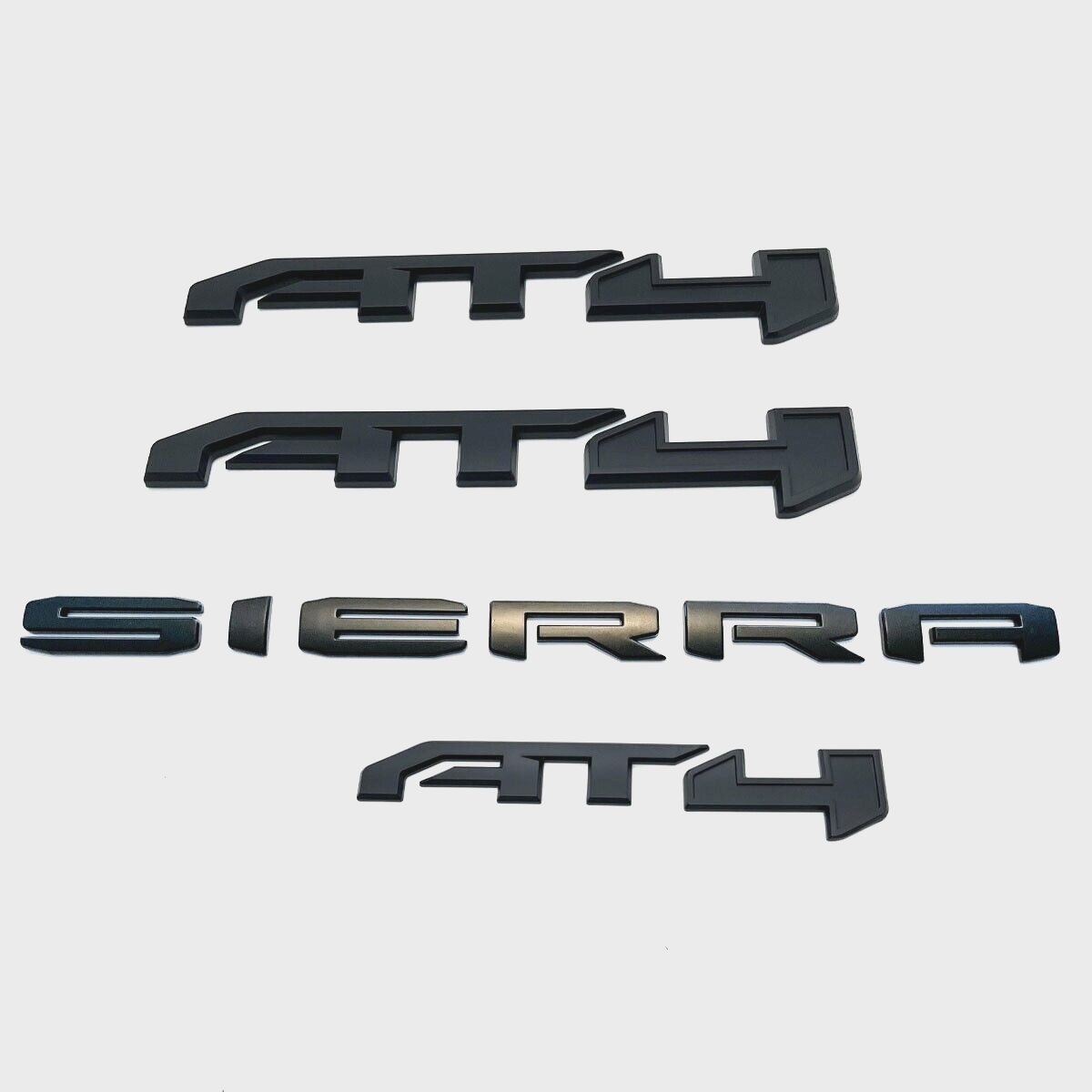Matte Black AT4 Emblem Sierra Letters Fit 2019-23 GMC Sierra 1500 ...